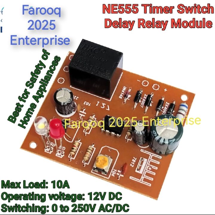 NE555 Timer Switch Adjustable Module Timer Delay Relay Module DC 12 ...