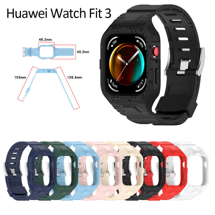 For Huawei Watch Fit 3 strap new fashion case + strap set armor deisgn ...