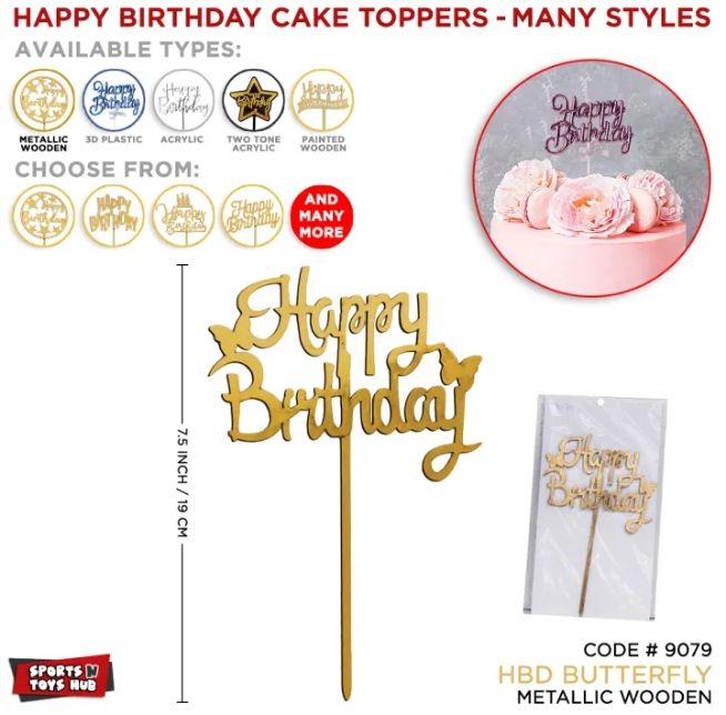 Happy Birthday Cake Toppers Collection - Acrylic Mirror Topper ...