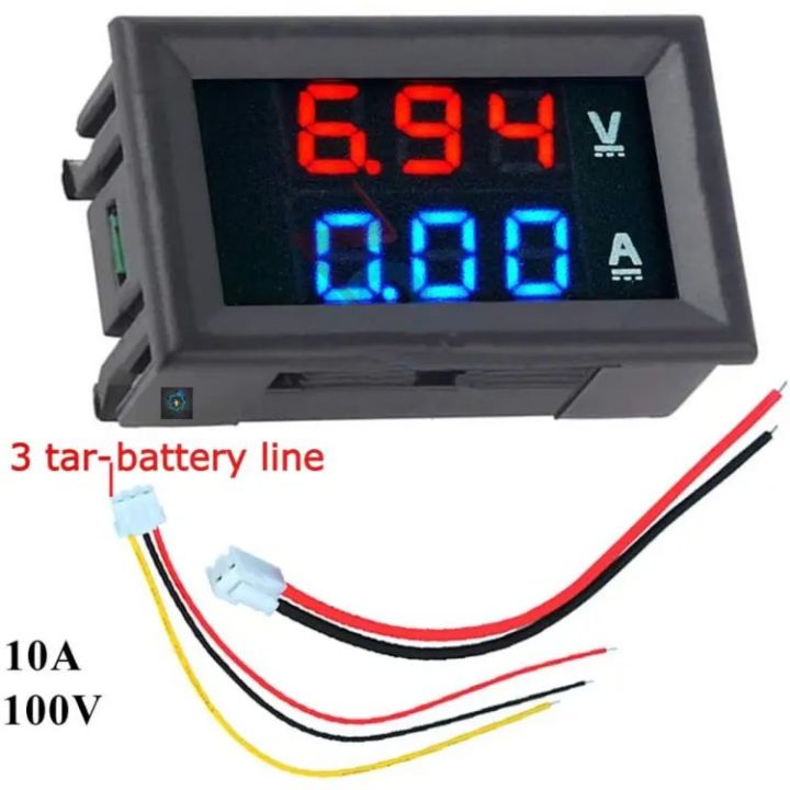 0.28 inch Mini Digital Voltmeter Ammeter DC 100V 10A Panel Amp Volt ...