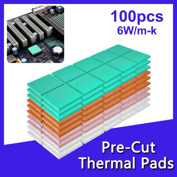 100-Pack Thermal Conductive Silicone Pads M.2 SSD NVMe NGFF Thermal Pad ...