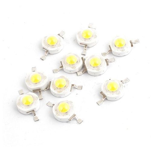 20pcs 8mm Bead Diameter WHITE Color 3 Watt DC 3.7V Ultra Bright White ...