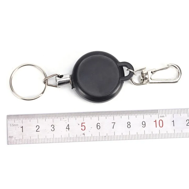 New Retractable Key Chain Reel Steel Cord Recoil Belt Ring Badge Pass ...