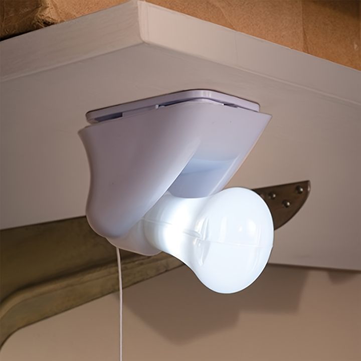LED Pull Cord Wall Night Light Cabinet Closet Table Lamp SelfAdhesive ...