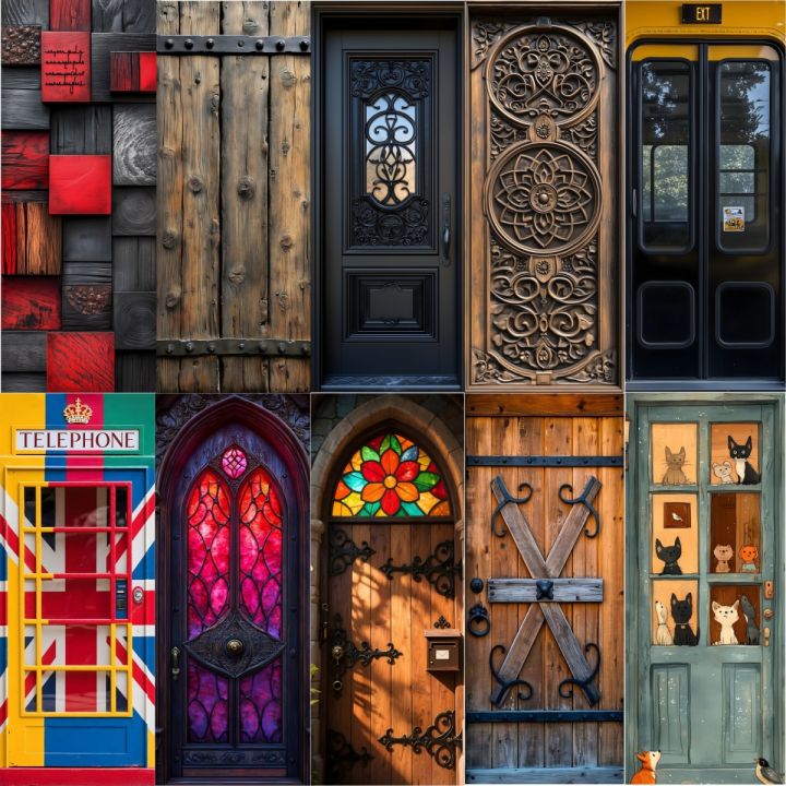 Home Decor Abstract Painting Wallpaper Bedroom Design Wall Door Sticker ...