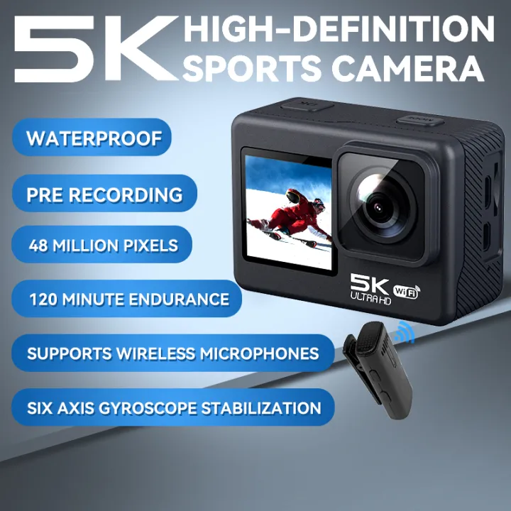 5K Action Camera 4K60FPS 2.0 Inch Touch Screen Wi-Fi 170° Wide Angle ...