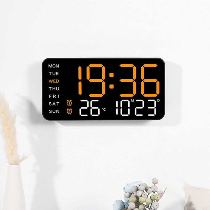 LED Digital Wall Clock Temperature Date Week Display Table Alarm Clocks ...