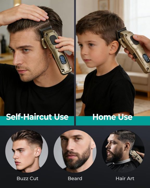 Hair Clippers for Men Professional Rechargeable Hair Trimmer Cordless ...