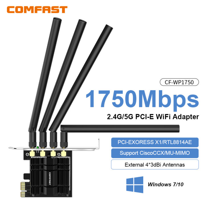 COMFAST WiFi 5 PCI-E Wireless Adapter 1750Mbps MU-MIMO 2.4G/5G Wi-Fi ...