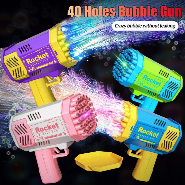 40 hole handheld light bubble gun electric children's bubble outdoor ...