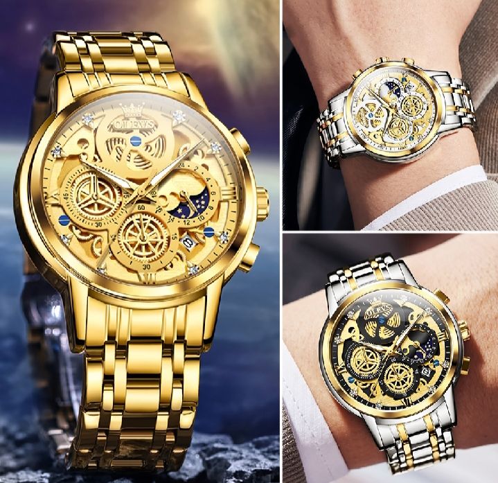 TIME ONE IK collection 100% Water Resistant Royal Skeleton Watches for ...
