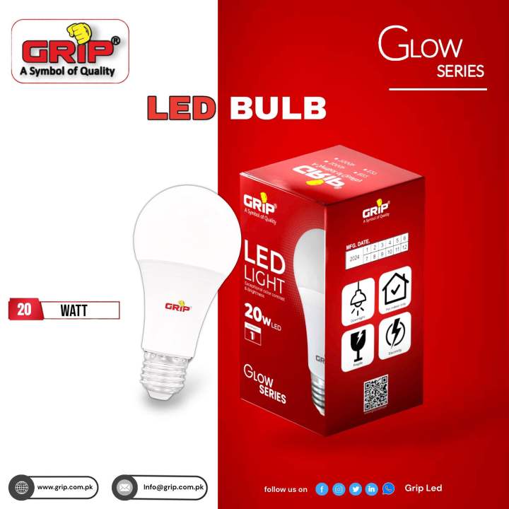 Grip Led Bulb 20 Watt Glow Series | Daraz.pk
