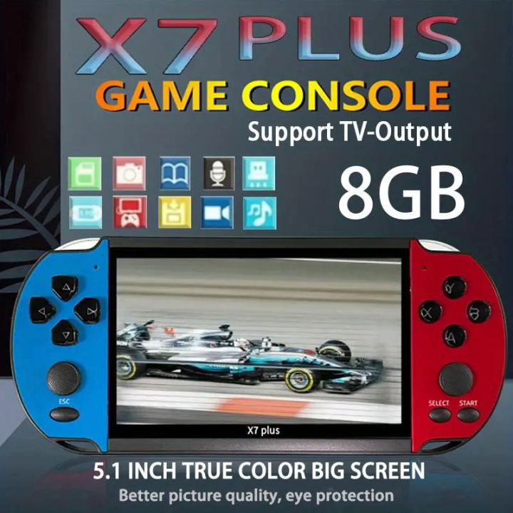 X7 Plus 5.1 Inch IPS Screen Game Handheld Game Console Built-in 6800 ...
