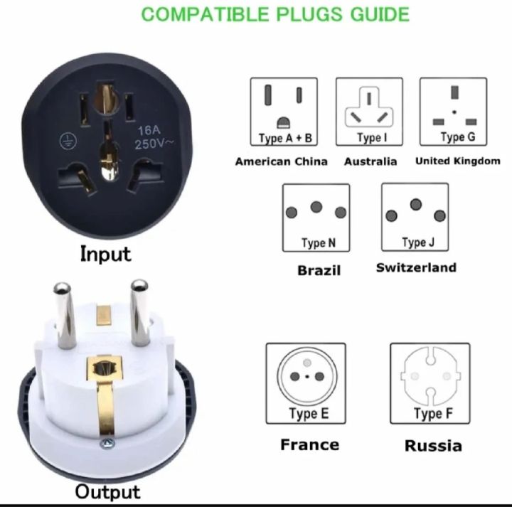 universal Ac Adapter 16 Amp Gray European socket plug Adaptor. | Daraz.pk