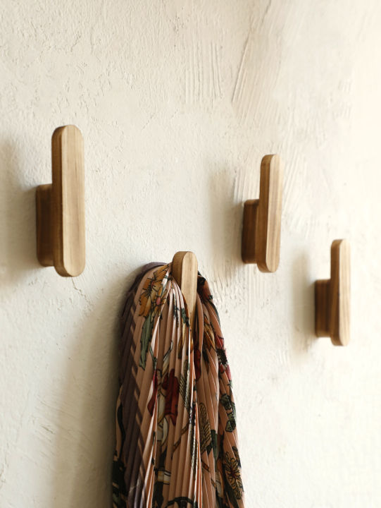 Rustic Wooden Wall Hooks Handmade Decorative Coat and Hat Hangers Ideal ...