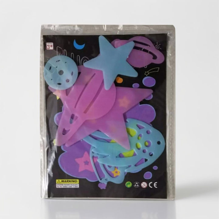 Star Space Glow in the Dark Multicolor Radium Wall Stickers with Glue ...