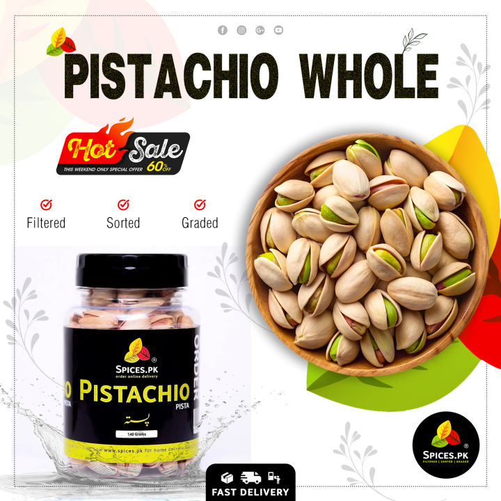 Premium Roasted & Salted Pistachios (Pista) 140g | 100% Fresh & Crunchy ...