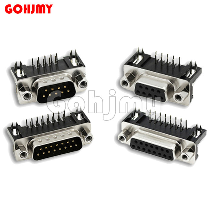5PCS new DR9 DR15 DR25 DR37 Hole/Pin Female/Male right angle Welded d-sub Connector RS232 serial ...