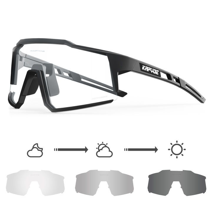 Kapvoe Photochromic Cycling Glasses UV400 MTB Clear Mountain Bike ...