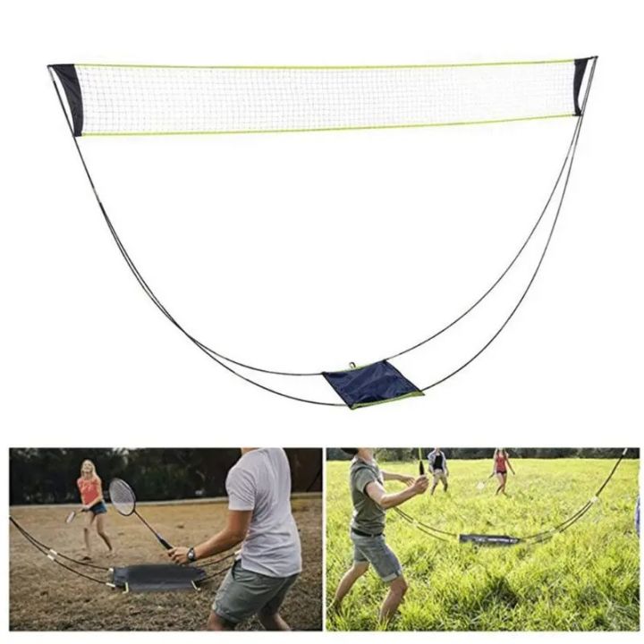 New Portable Folding Badminton Net Stand Easy Setup Adjustable Mobile ...
