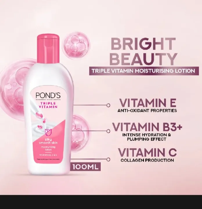 POND’S Triple Vitamin Moisturizing Lotion - 100MLPOND’S Triple Vitamin ...