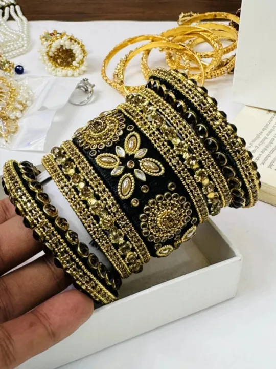 Bridal Kundan Bangles Set | Indian Bangles Set For Wedding | Eid ...