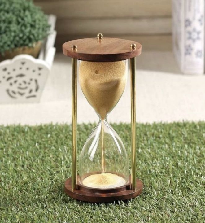 Brass and Wood 5 min Sand Timer Clock (Yellow) | Daraz.com.np