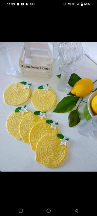 crochet work lemon shape table Matt sheets | Daraz.pk