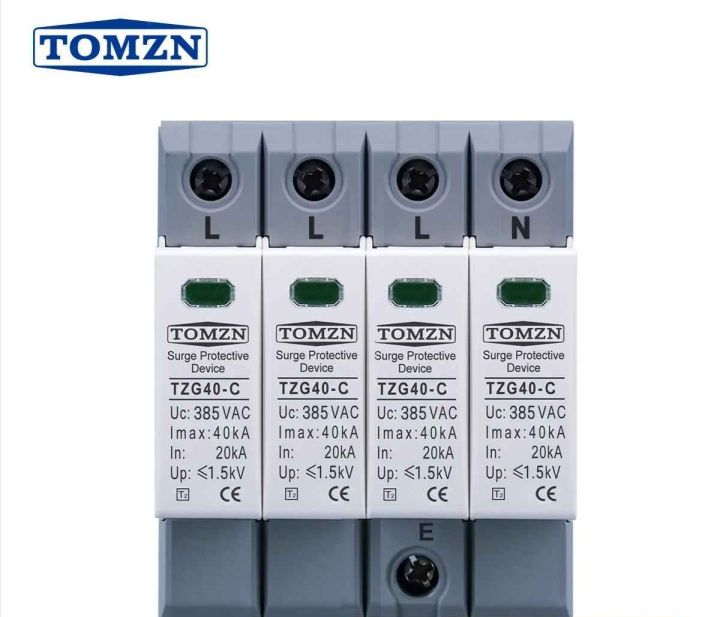 TOMZN SPD 3-Phase 4-Pole Surge Protector 40KA AC Surge Arrestor ...