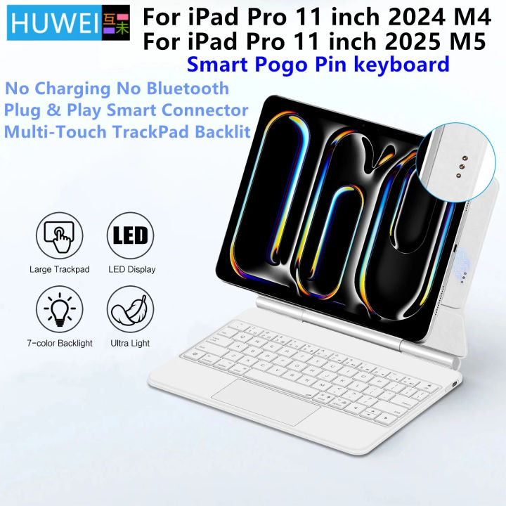 HUWEI Smart Pogo Pin Keyboard case for iPad Pro 11 inch 2025 iPad M5 ...