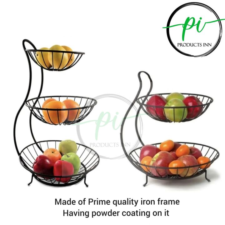 Kitchen organizer, 2 and 3 tier Fruit and Vegetables Basket in solid ...