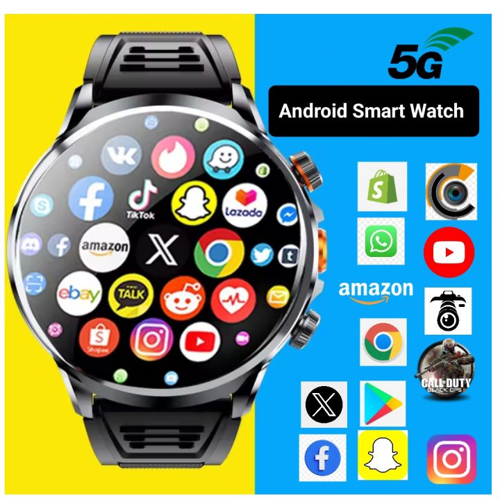 5G Android Smartwatch Android ULTRA HD Dual Camera Video Calls Wifi NFC ...