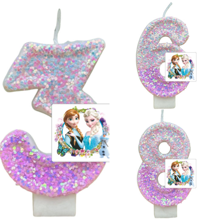 Cartoon Princess Christmas Birthday Number Snowflake Frozen Digital ...