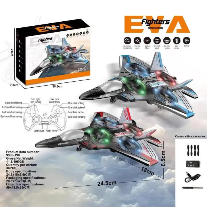 Remote Control Aircraft Drone Jet | LED Lightning Effect | Rechargeable ...