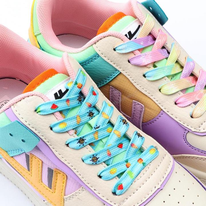 1Pair Print Shoelaces for Sneakers Quality Fabric Flat Shoe laces ...