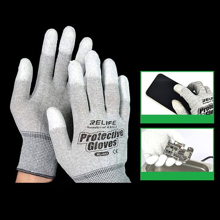 1Pair RL-063 Anti-Static Gloves Antiskid ESD Electronic Working Coated ...