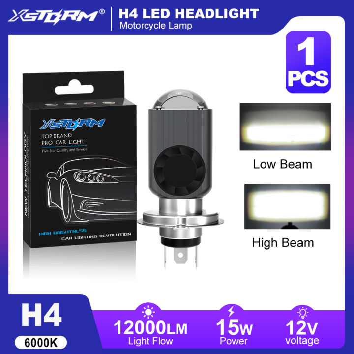 XSTORM H4 LED Projector Lens Headlight Bulbs 12000LM 6000K BA20D ...