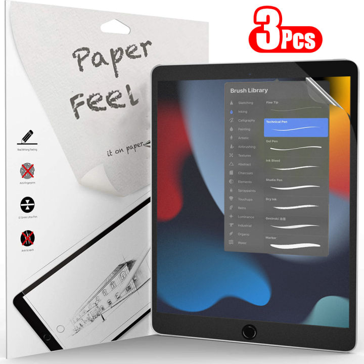 3Pcs Paper Feel Like Screen Protector For ipad 9th Generation 8 7 6 Air ...