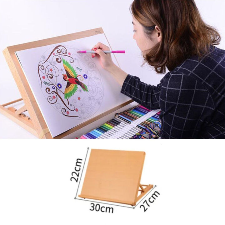 Coolbar adjustable wooden table shelf, art folding shelf, painting ...