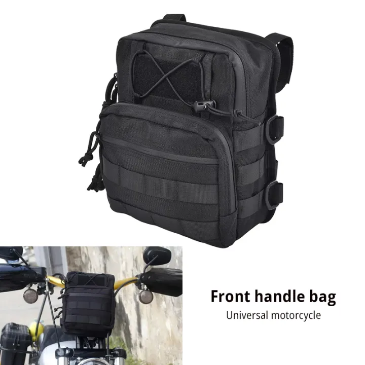 Universal Front Handle Bars Bags For Harley Softail Low Rider ST Bobber ...