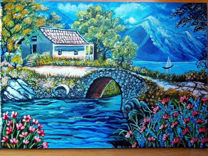 Hand-Painted Acrylic Scenery – A Splash of Serenity for Your Home ...