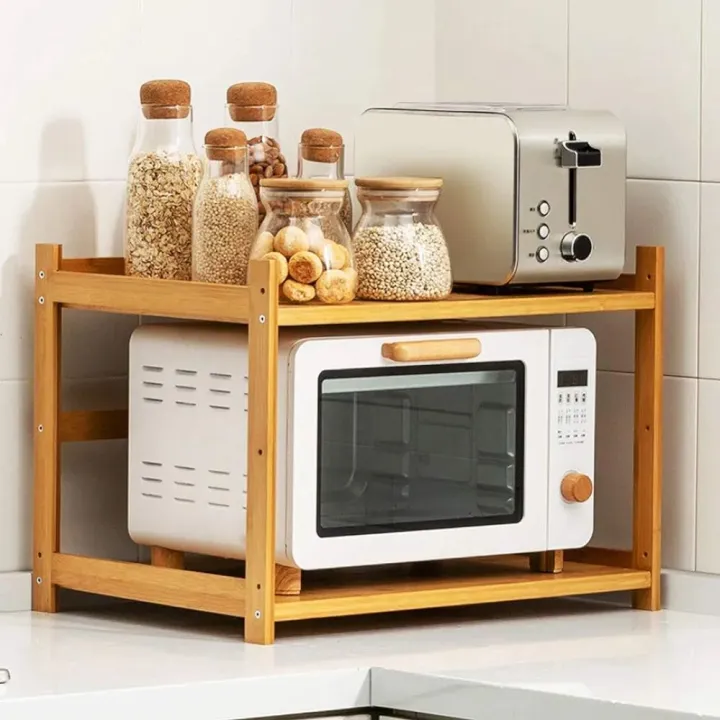 Sloid Wooden Storage kitchen shelf, micrwove rack,home desktop oven ...