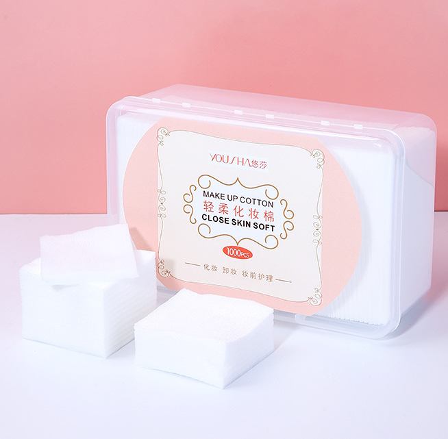 Premium facial cotton pads 1000 pieces box dual layered premium cotton ...