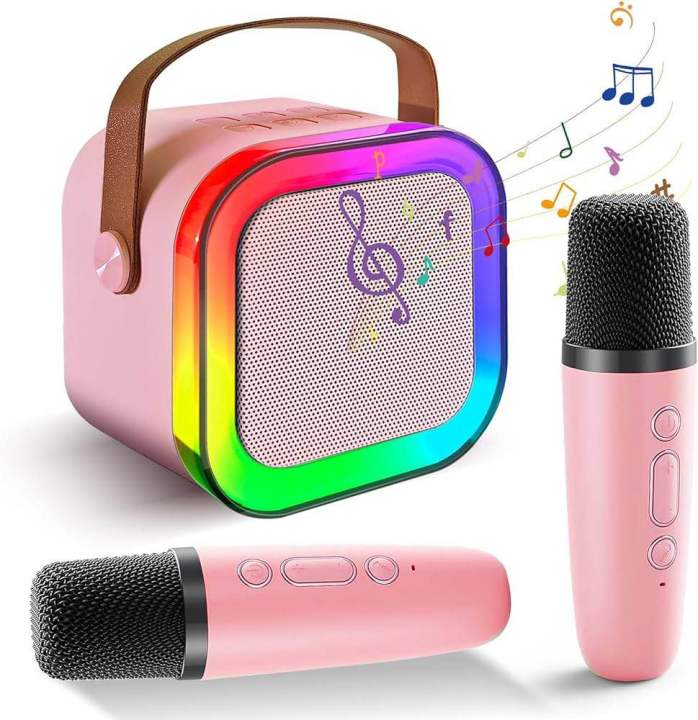 Mini Karaoke Machine for Kids,Portable Bluetooth Speaker with 2 ...