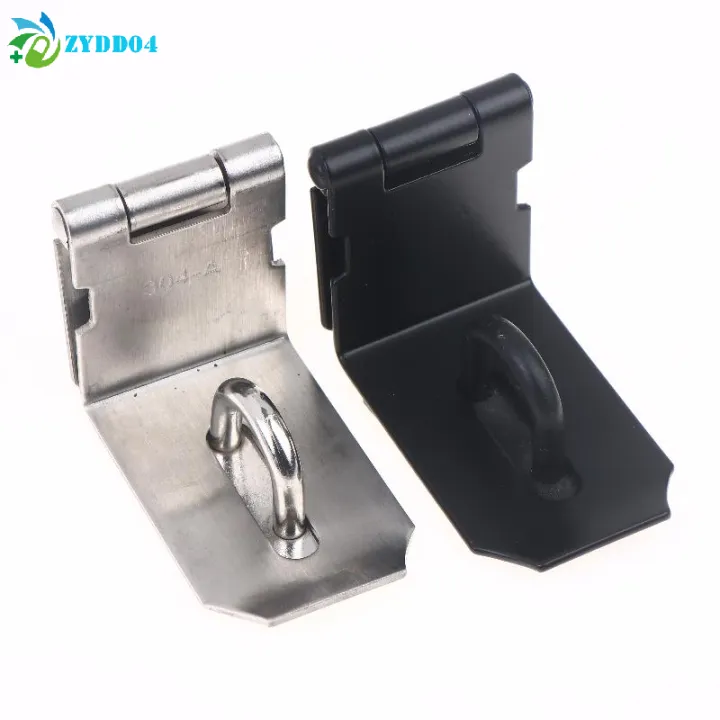 1 Set Stainless Steel Padlock Clasp Gate Hasp Staple Door 90 Degrees ...
