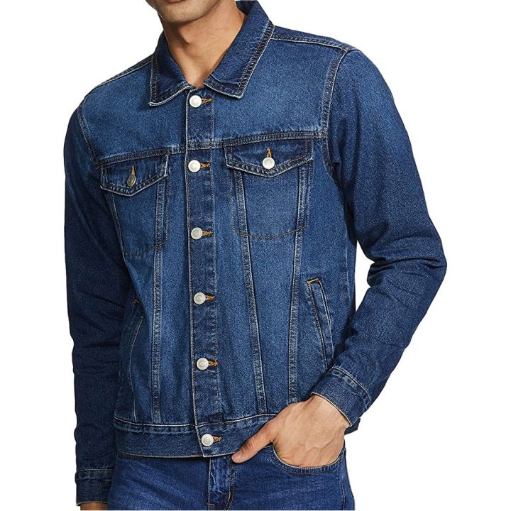 Mens Fashionable Denim Fabrics Jeans Jacket | Daraz.com.bd