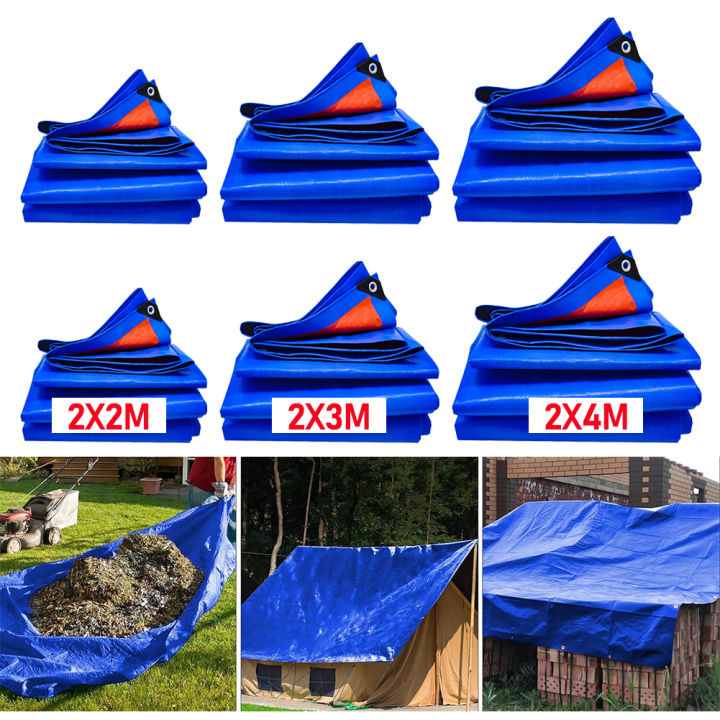 Thick Waterproof Tarps 2x2/3/4M Heavy Duty Blue Tarps All Purpose Tarp ...