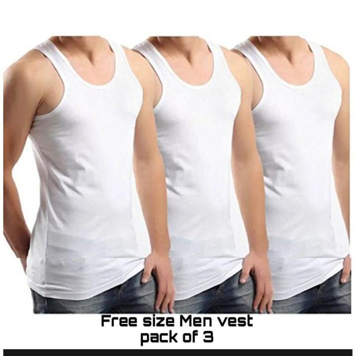 pack of 3 mens vest sandoo coton banyan t shirt inner wear ...