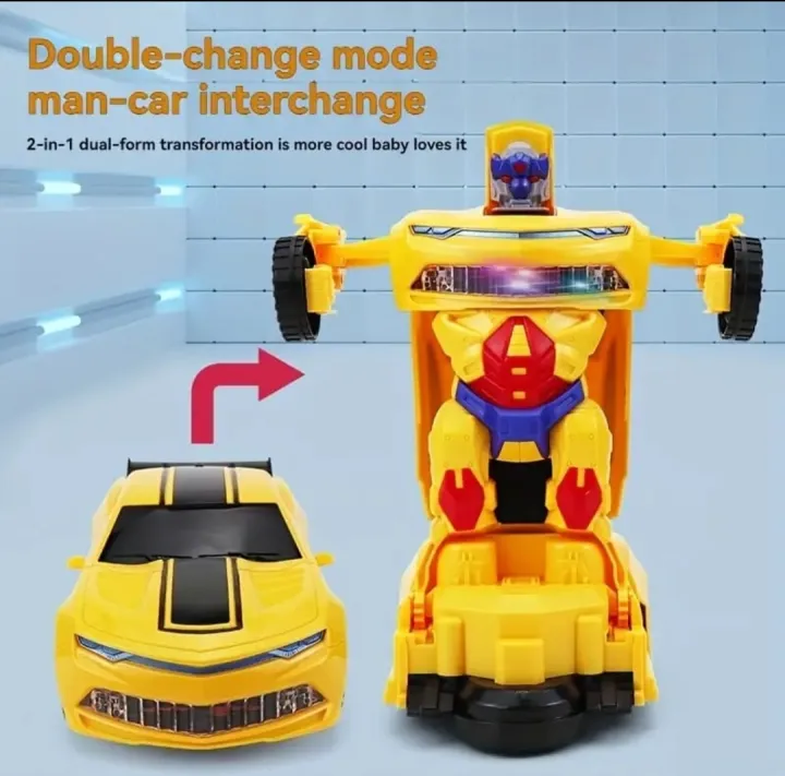 360 Degree Musical Super Car Transformer Into Robot with Special 3D ...
