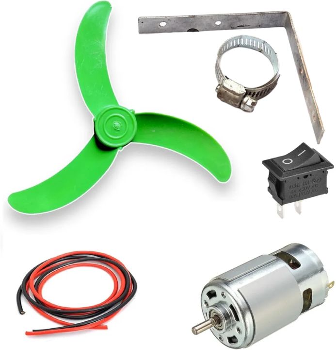 12V DC Motor Fan kit (775 DC Motor +10 inch Fan Blade +1 mtr Wire ...